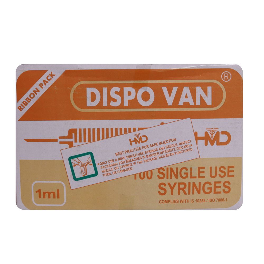 Dispovan Syringe 1Ml 26G X 1/2' Price, Uses, Side Effects, Composition ...
