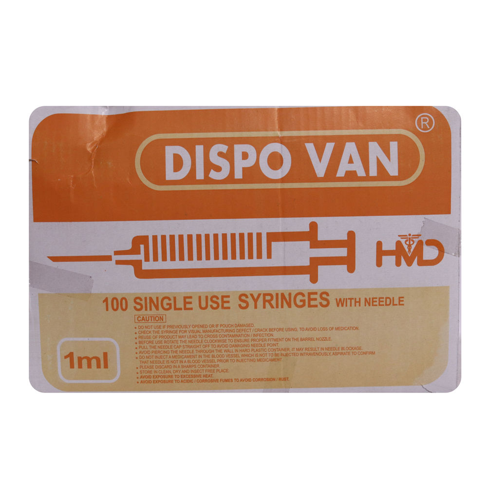 Dispovan Syringe 1Ml 26G X 1/2' Price, Uses, Side Effects, Composition ...