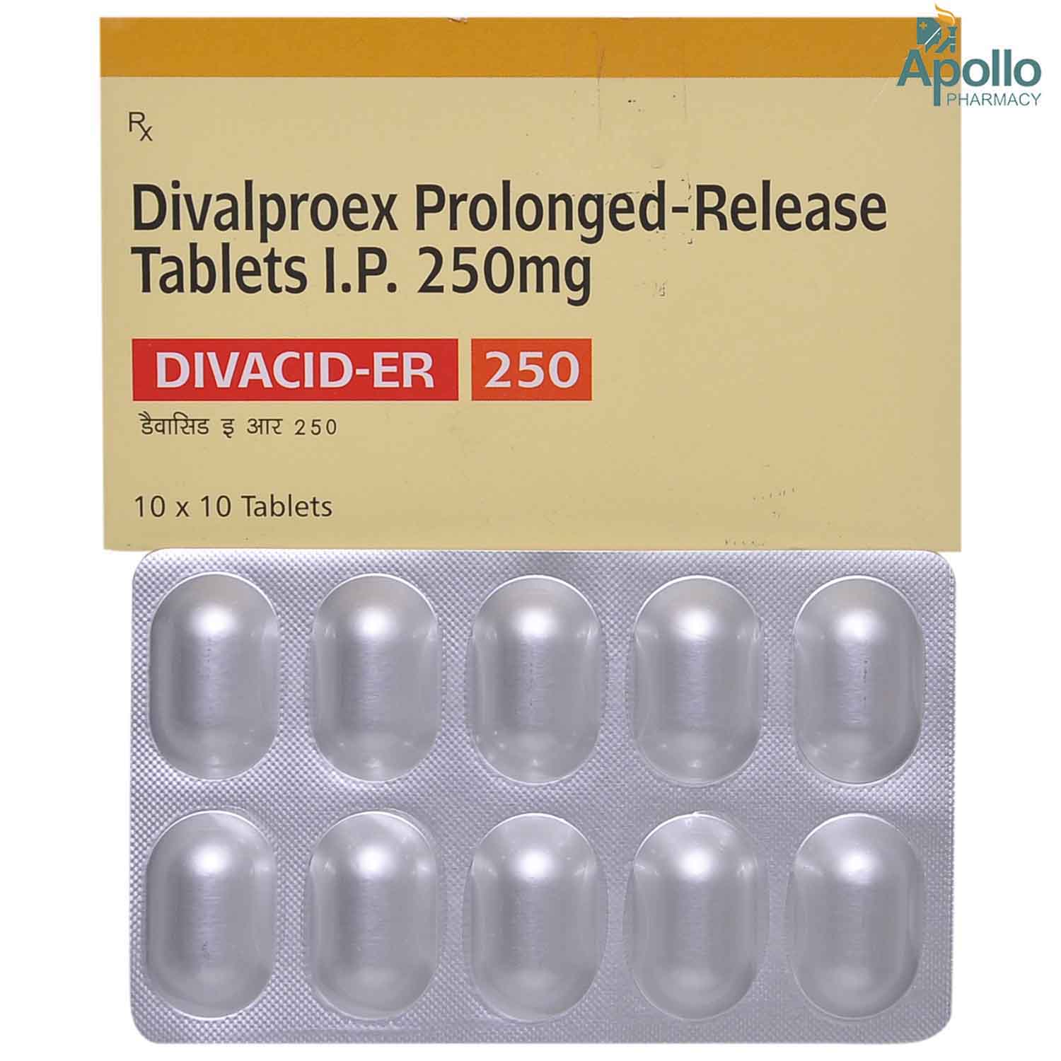 DIVACID ER 250MG TABLET Price, Uses, Side Effects, Composition - Apollo ...