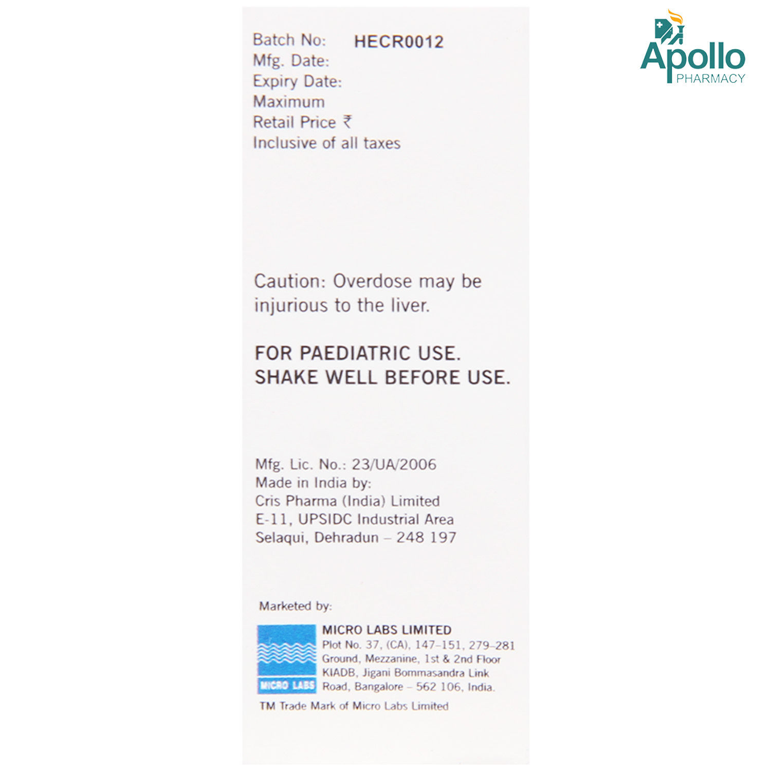 Dolo Oral Drops 15 ml Price, Uses, Side Effects, Composition - Apollo ...