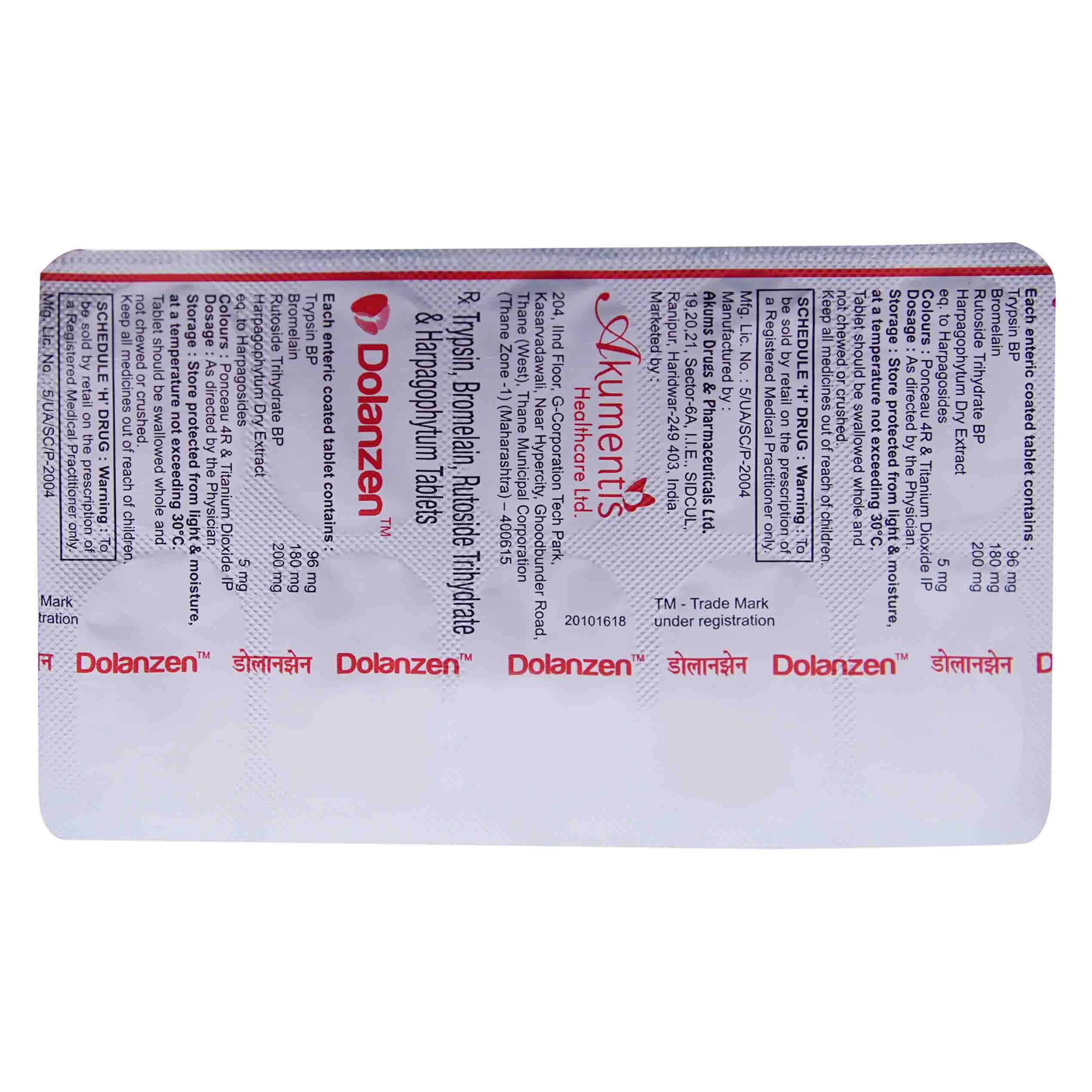 Dolanzen Tablet 10's Price, Uses, Side Effects, Composition - Apollo ...