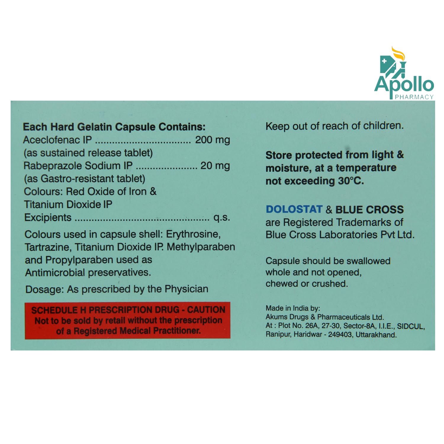 DOLOSTAT R CAPSULE 10'S Price, Uses, Side Effects, Composition - Apollo ...