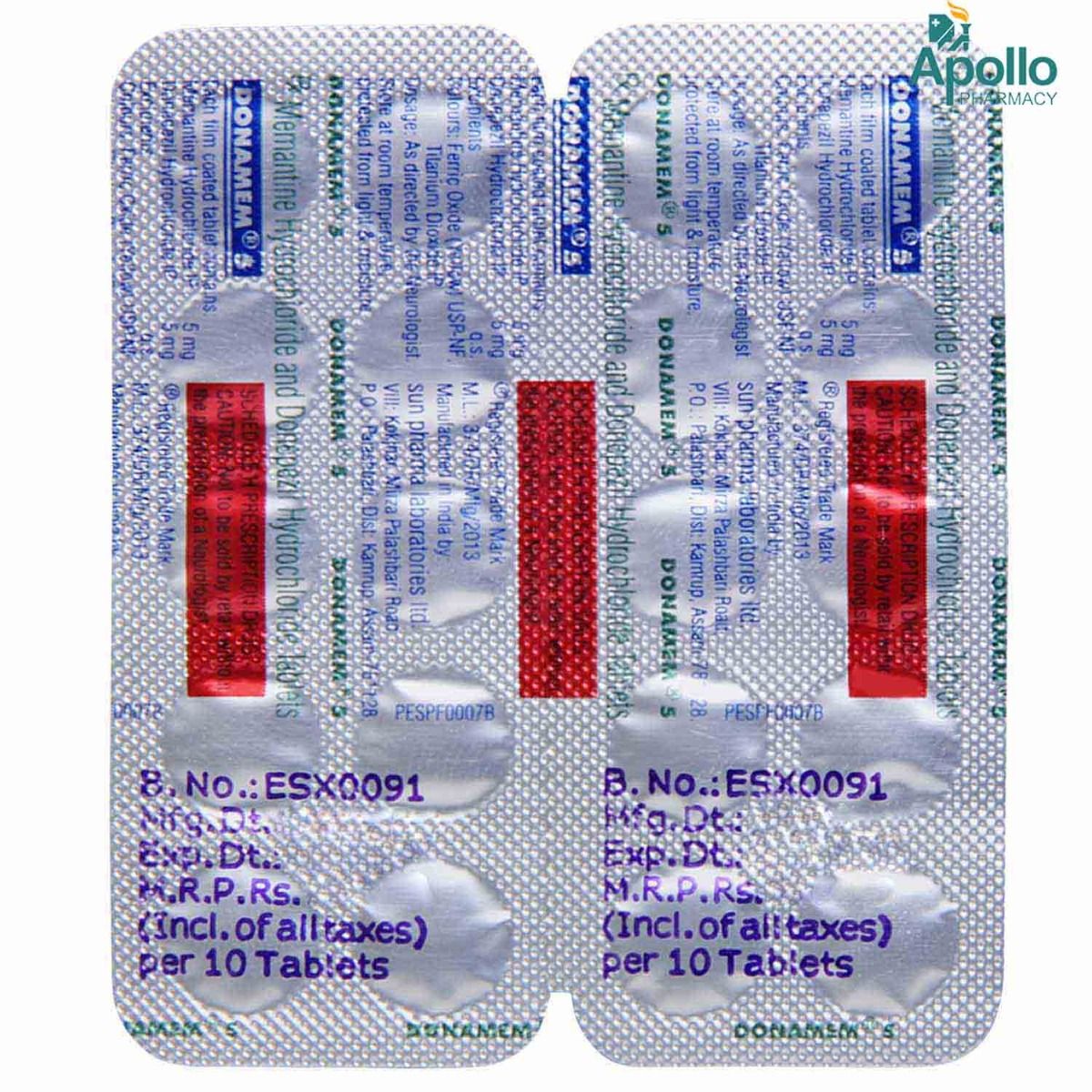 Donamem 5 Tablet 10's Price, Uses, Side Effects, Composition - Apollo ...