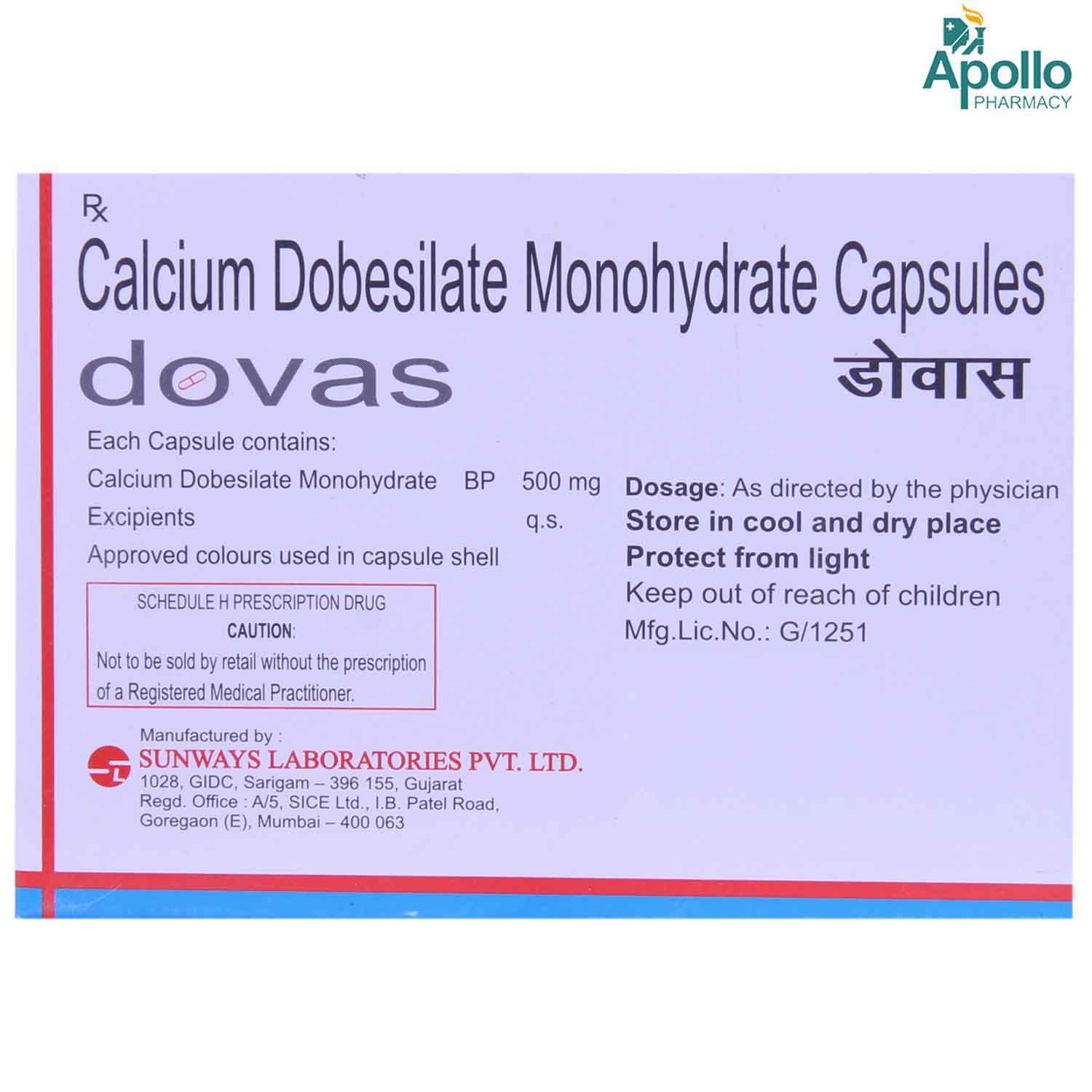 Dovas Capsule 10's Price, Uses, Side Effects, Composition - Apollo Pharmacy