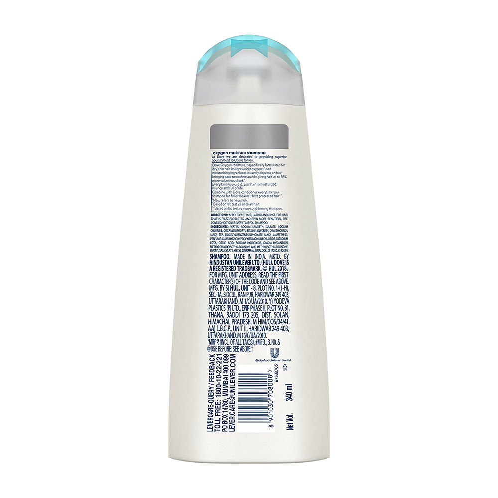 Dove Oxygen Moisture Shampoo, 340 ml Price, Uses, Side Effects ...