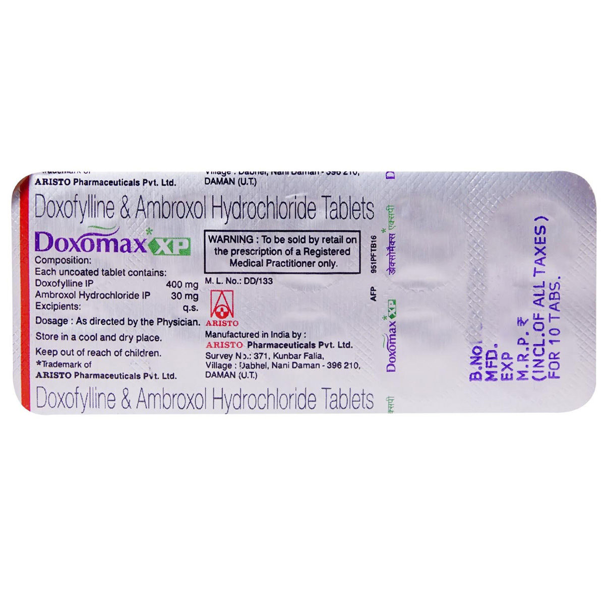 Doxomax XP Tablet 10's Price, Uses, Side Effects, Composition - Apollo ...