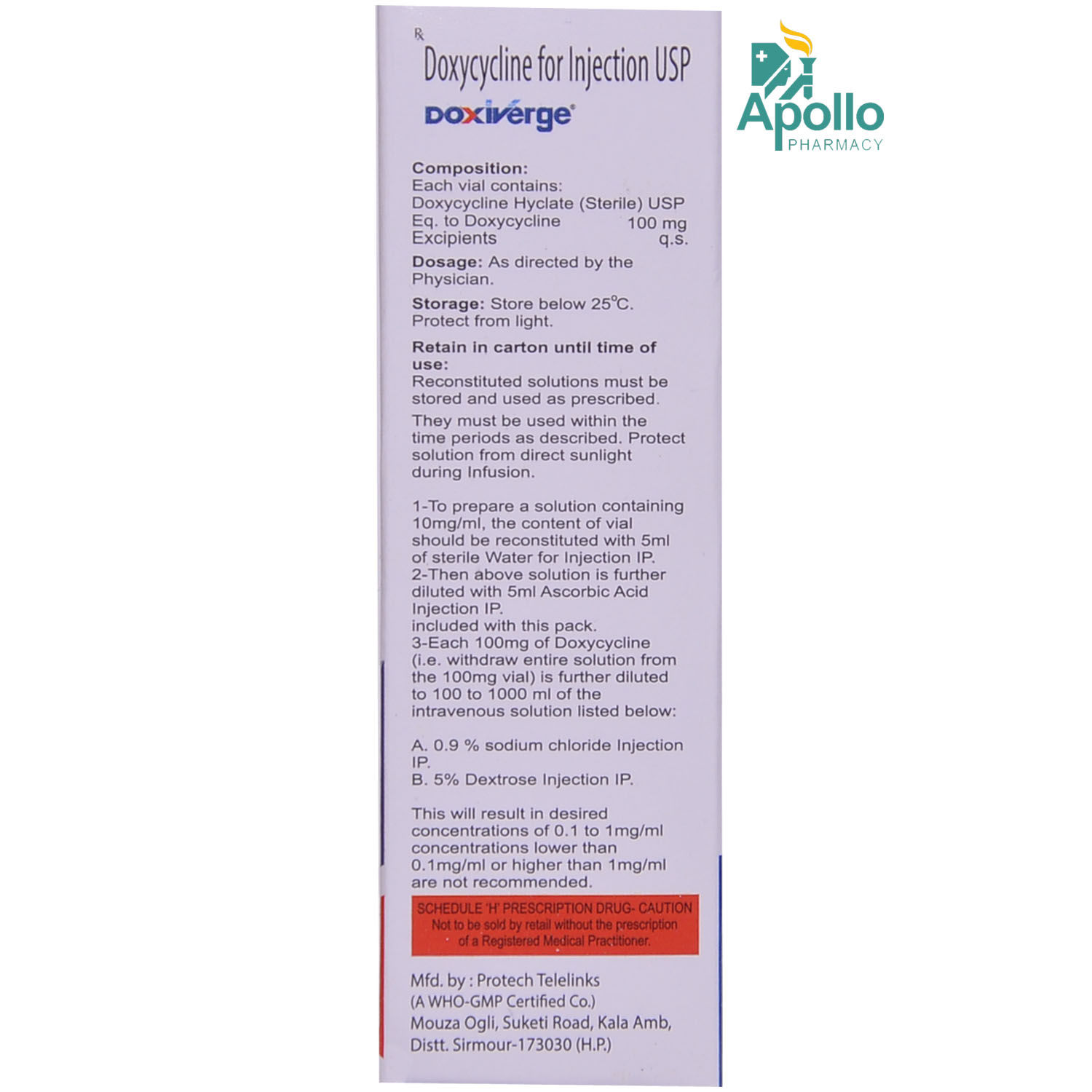 Doxiverge 100 mg Injection Price, Uses, Side Effects, Composition ...