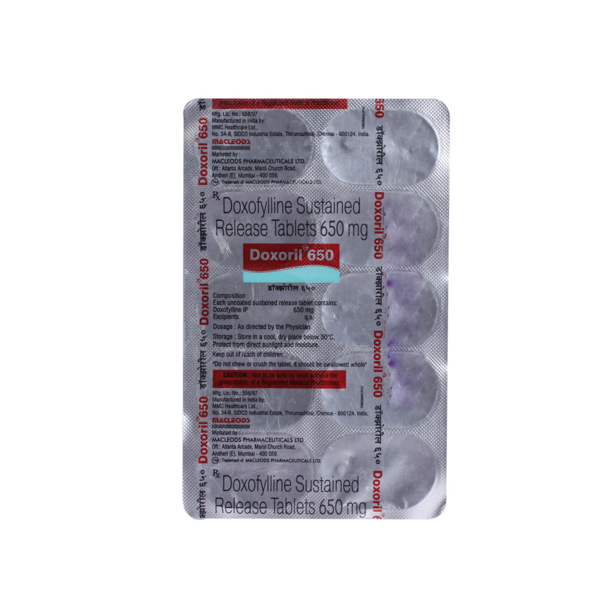 Doxoril 650 Tablet 10's Price, Uses, Side Effects, Composition - Apollo ...