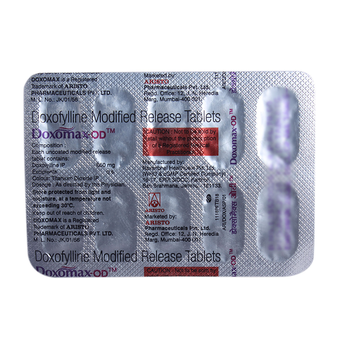 Doxomax-Od 650mg Mr Tablet 10's Price, Uses, Side Effects, Composition ...