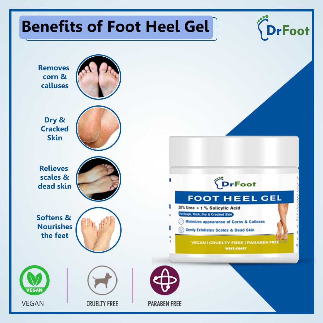 Dr Foot Foot Heel Gel, 100 gm Price, Uses, Side Effects, Composition ...