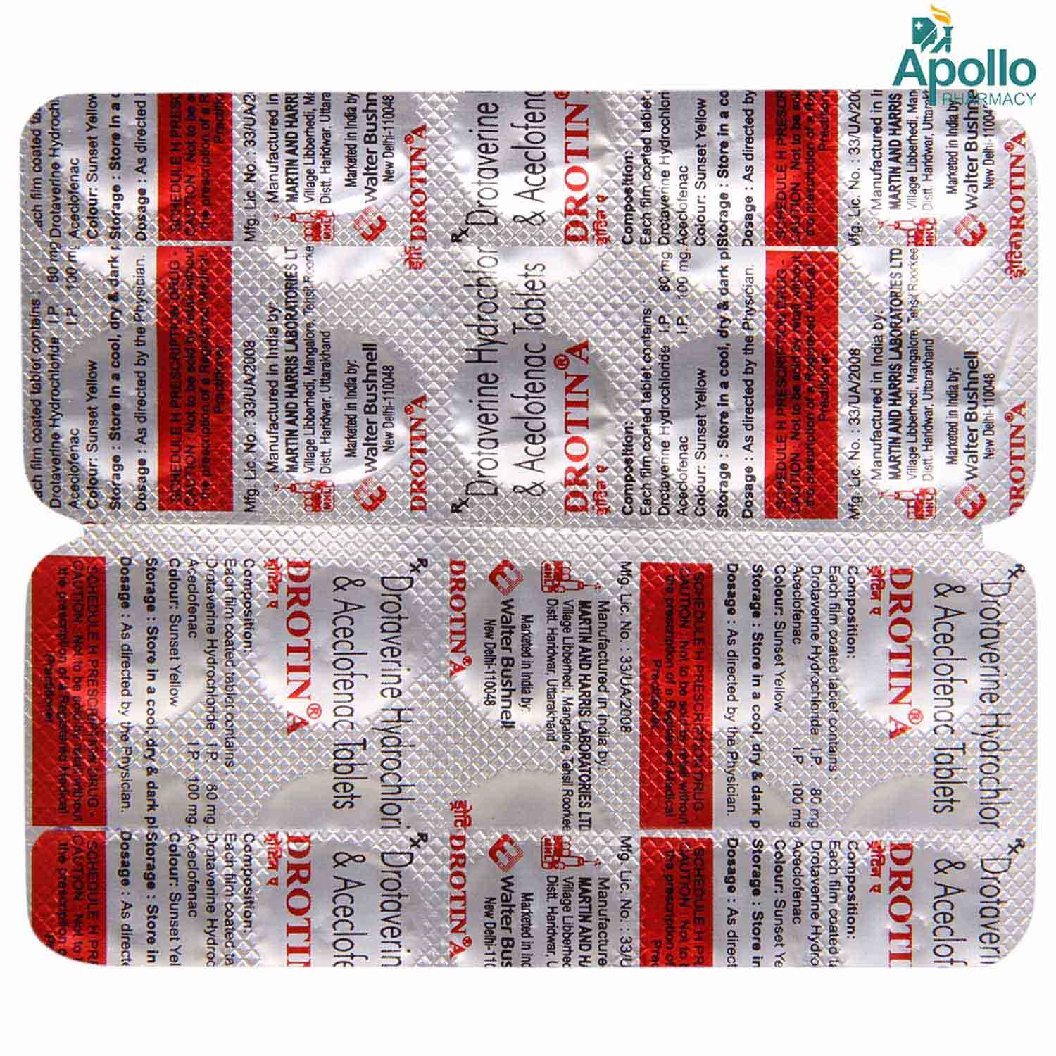 Drotin A Tablet 10's Price, Uses, Side Effects, Composition - Apollo ...