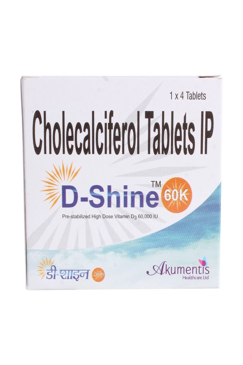 Dshine 60K Tablet 4's Price, Uses, Side Effects, Composition - Apollo ...