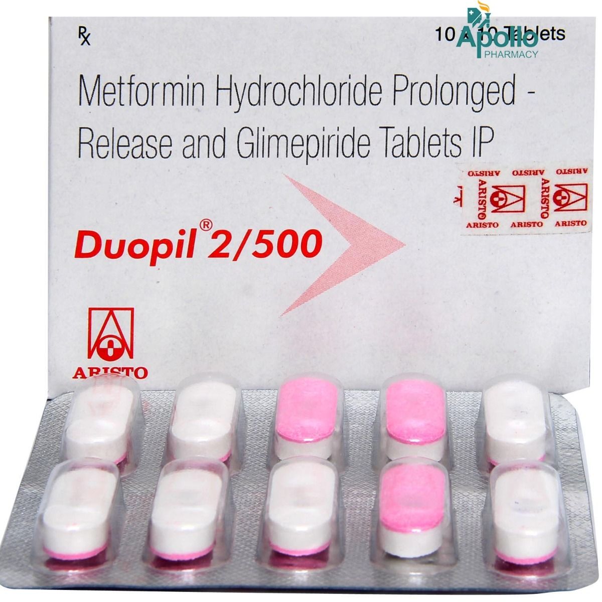 Duopil 2/500 Tablet 10's Price, Uses, Side Effects, Composition ...