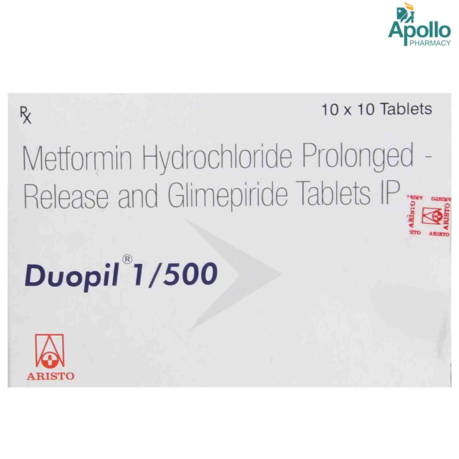 Duopil 1/500 Tablet 10's Price, Uses, Side Effects, Composition ...