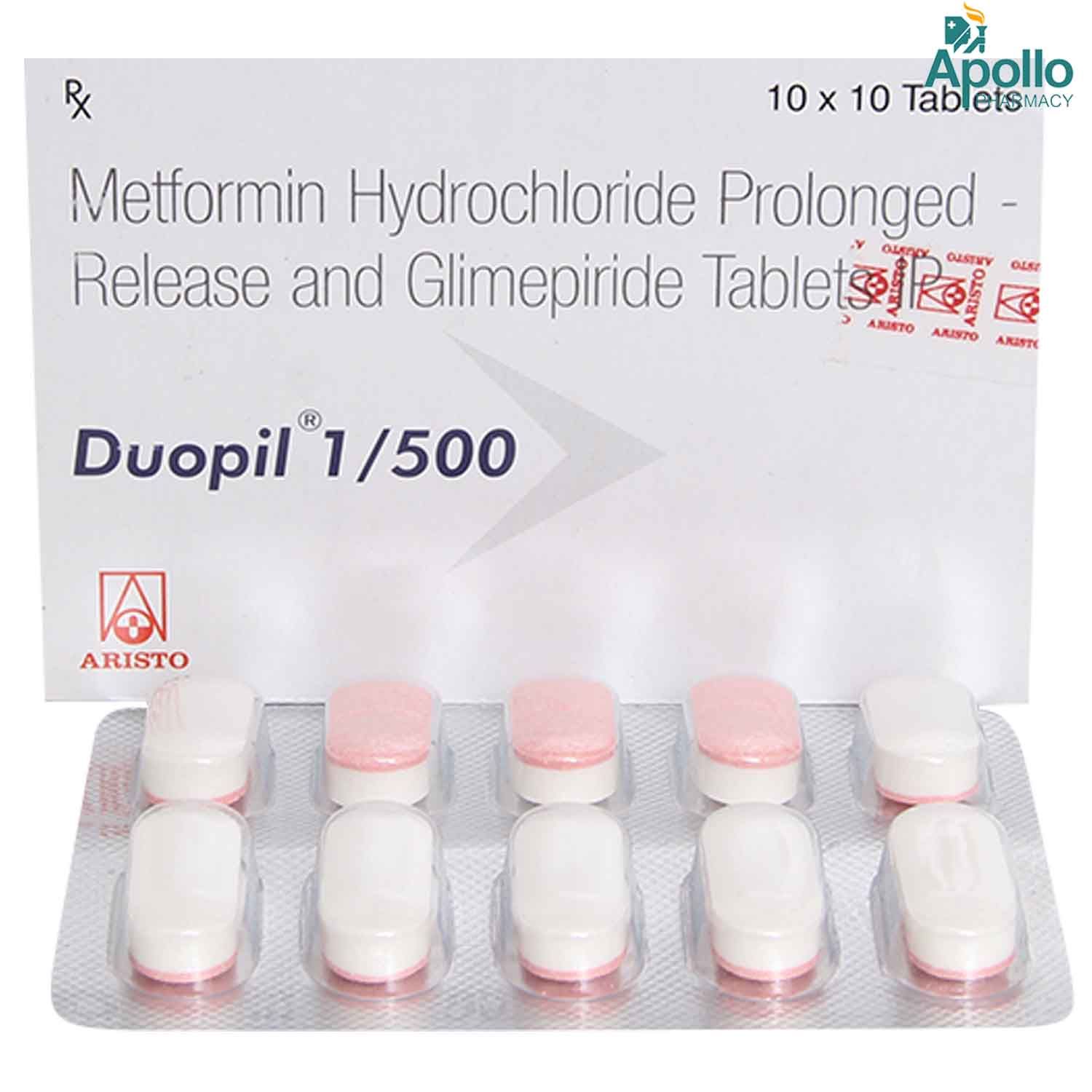 Duopil 1/500 Tablet 10's Price, Uses, Side Effects, Composition ...