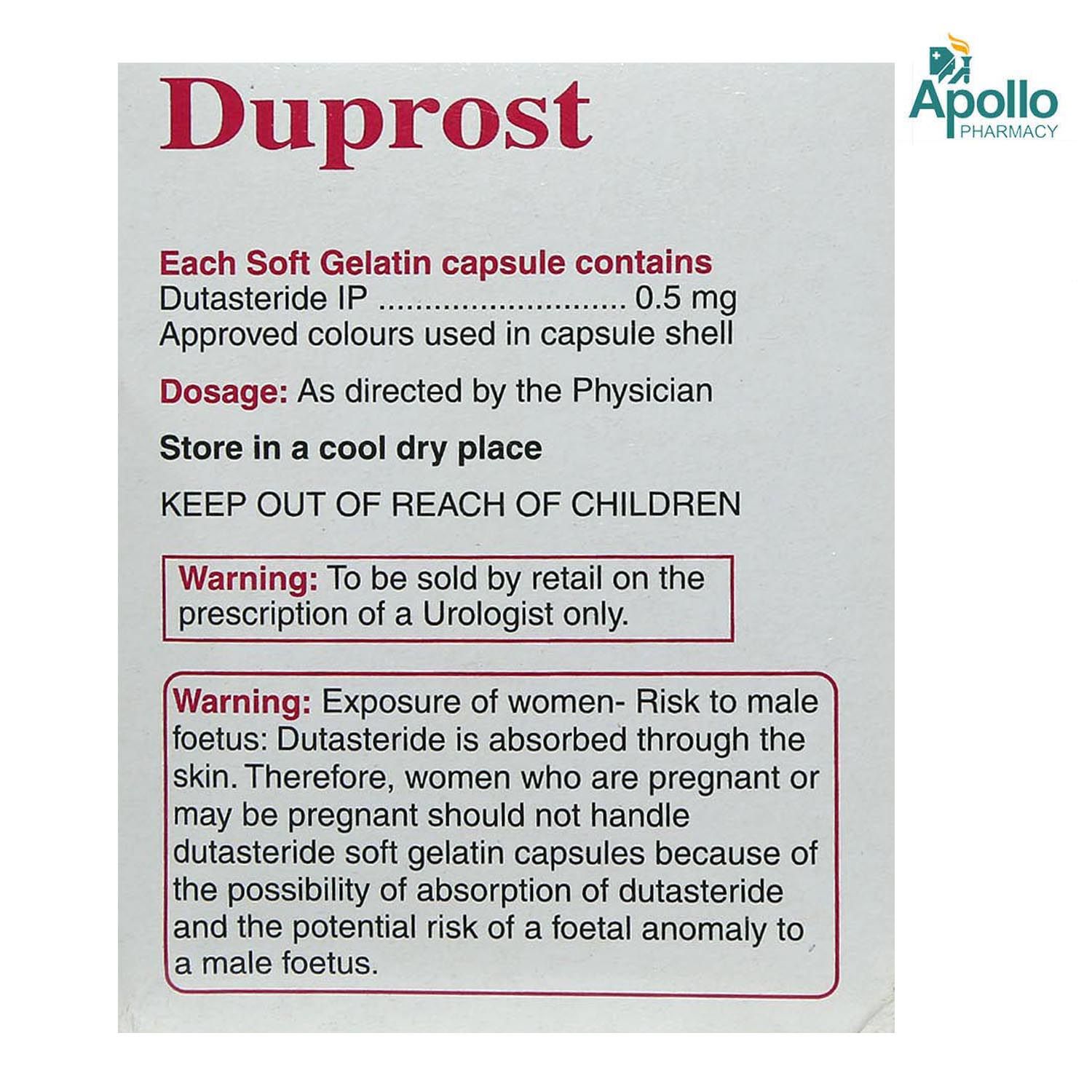 Duprost Capsule 10's Price, Uses, Side Effects, Composition - Apollo ...