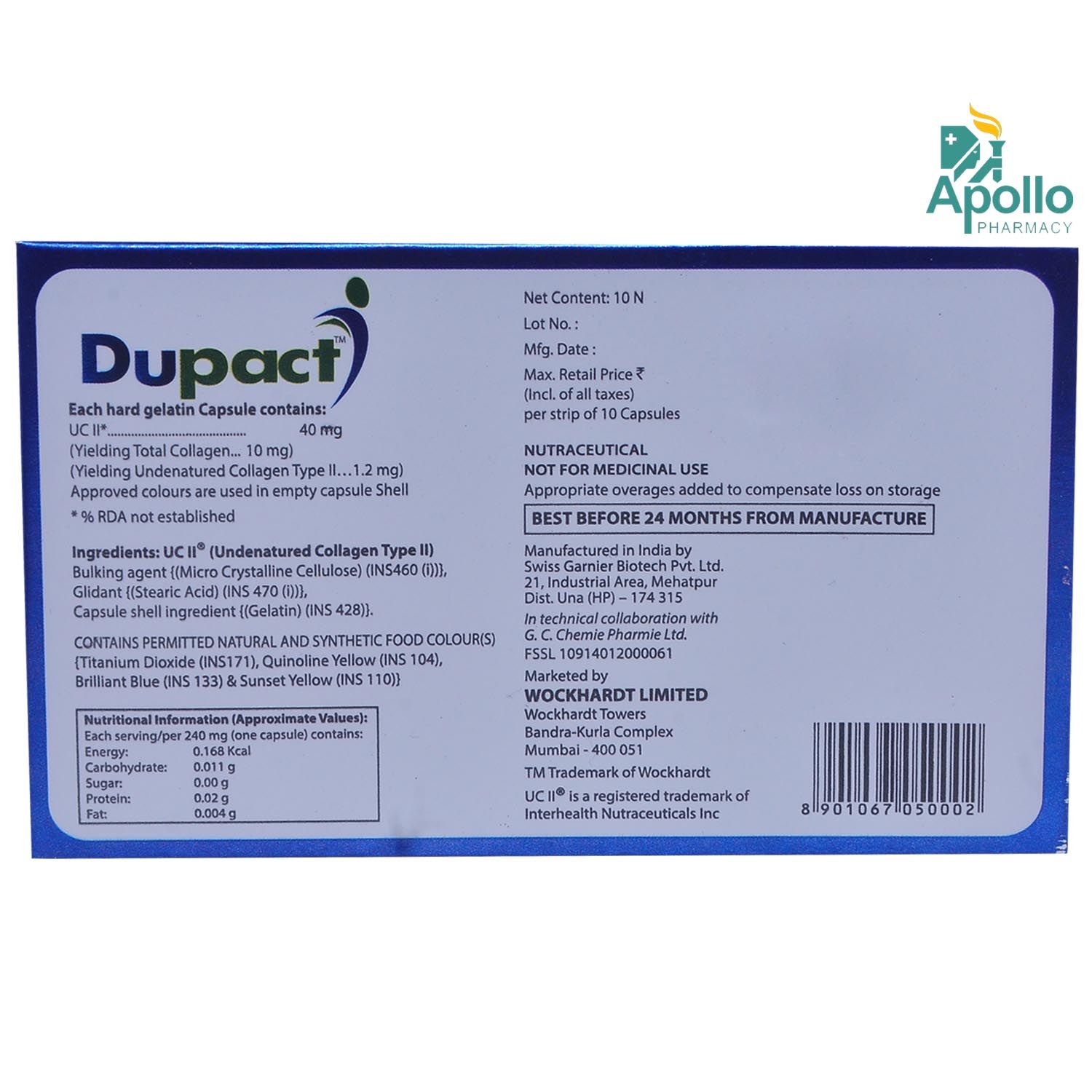 DUPACT CAPSULE 10'S Price, Uses, Side Effects, Composition - Apollo ...