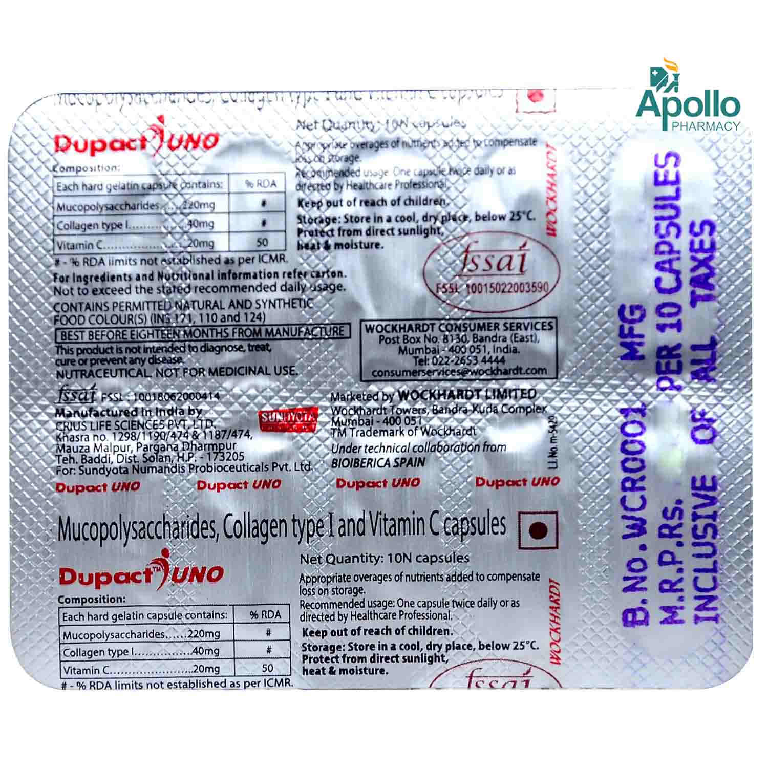 Dupact UNO Capsule 10's Price, Uses, Side Effects, Composition - Apollo ...
