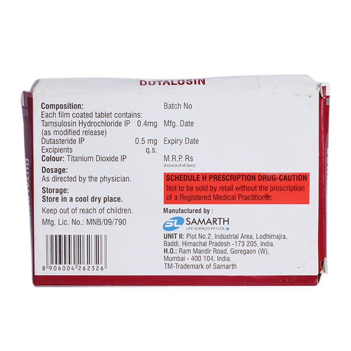 Dutalosin Tablet 15's Price, Uses, Side Effects, Composition - Apollo ...