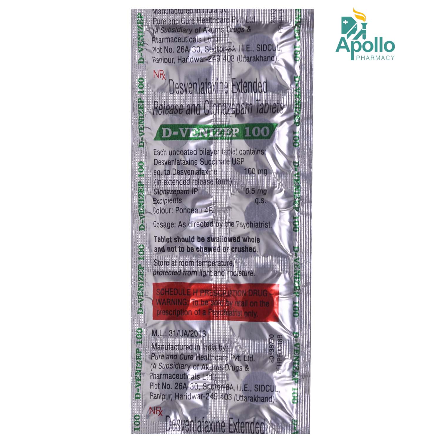 D-Venizep 100 Tablet 10's Price, Uses, Side Effects, Composition ...