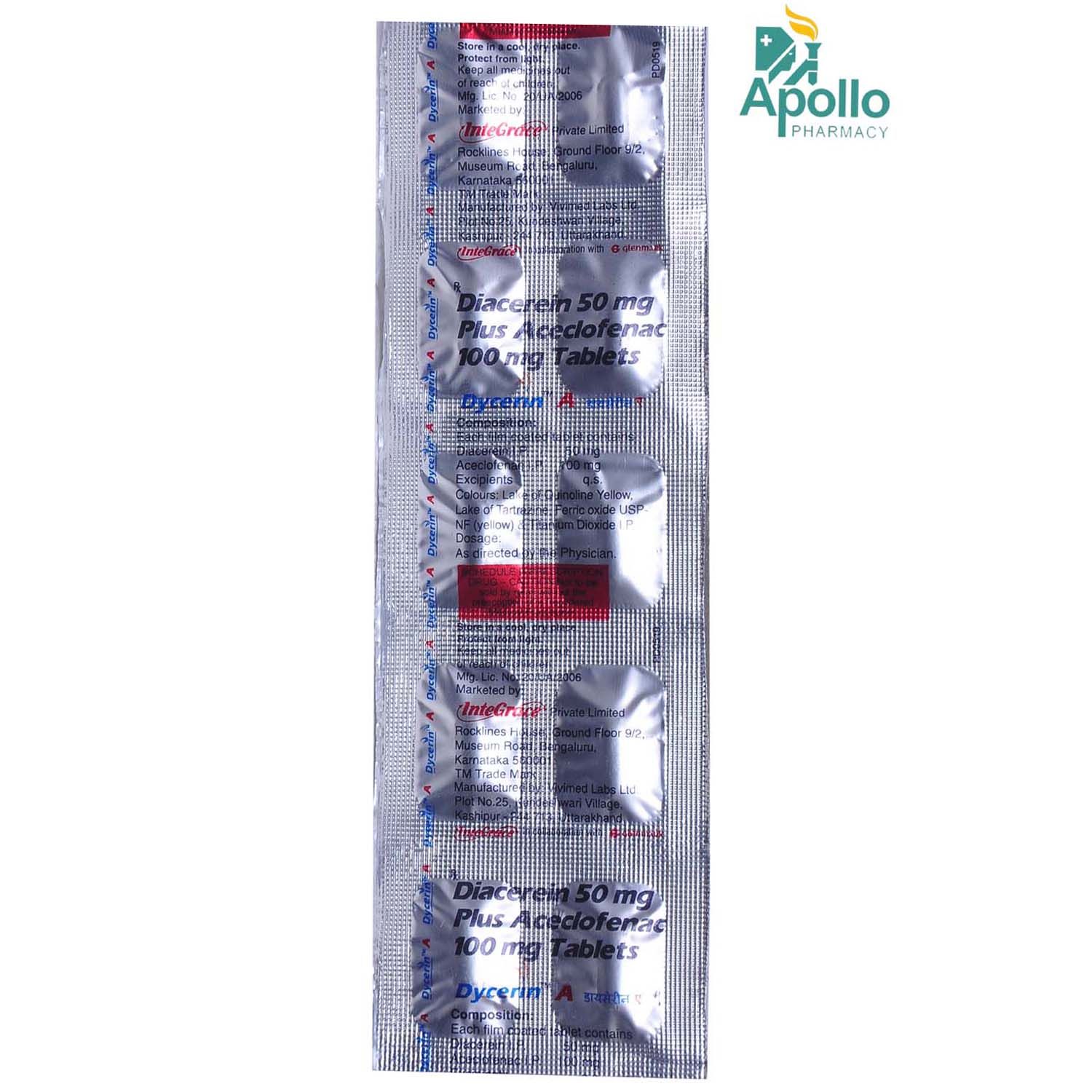 Dycerin A Tablet 10's Price, Uses, Side Effects, Composition - Apollo ...