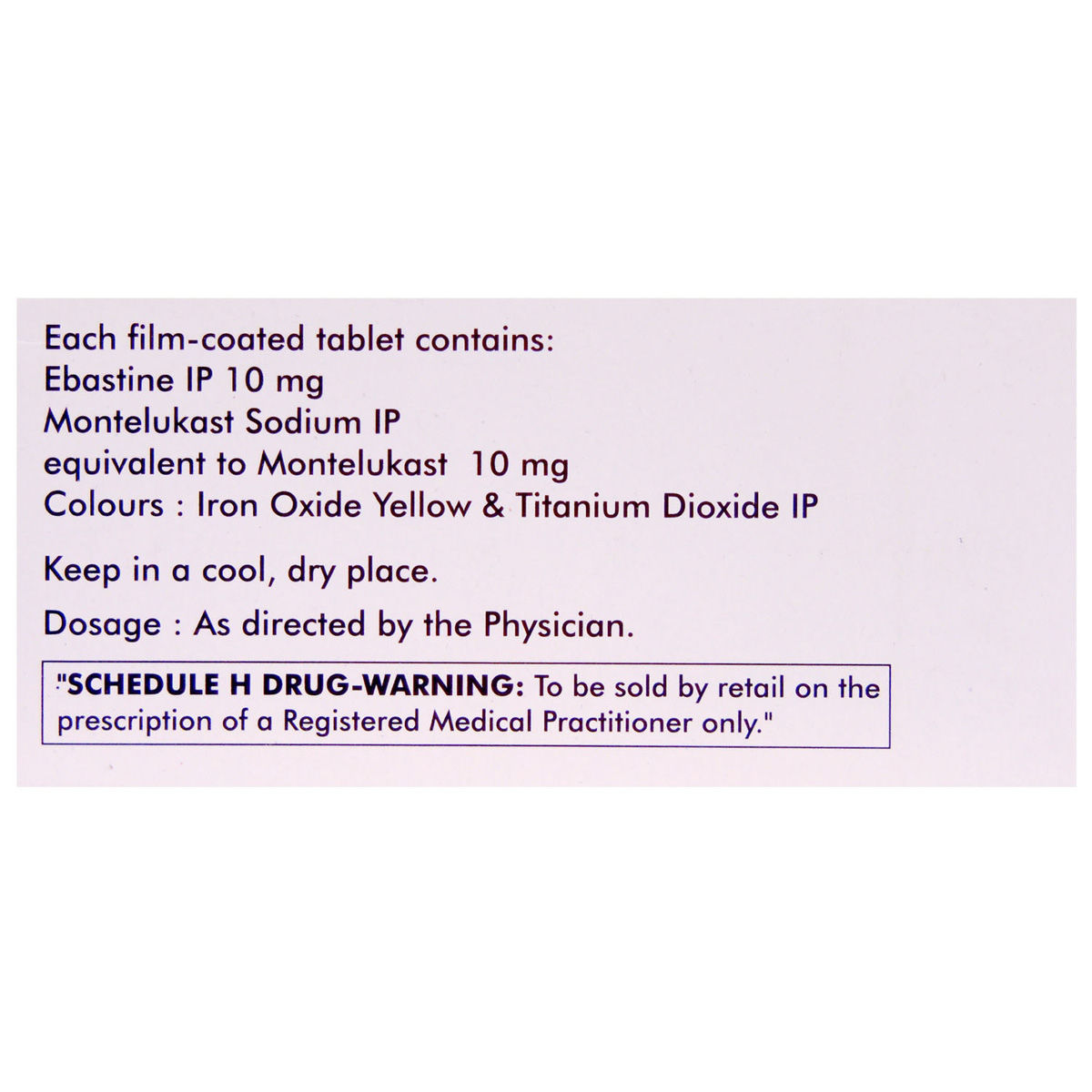 Ebast-M Tablet 10's Price, Uses, Side Effects, Composition - Apollo Pharmacy
