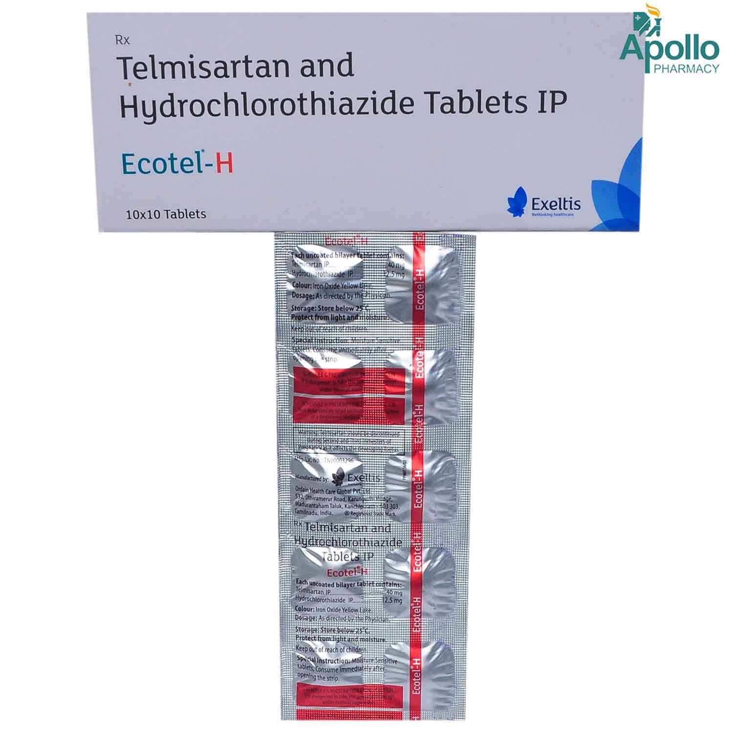 ECOTEL H TABLET Price, Uses, Side Effects, Composition - Apollo Pharmacy