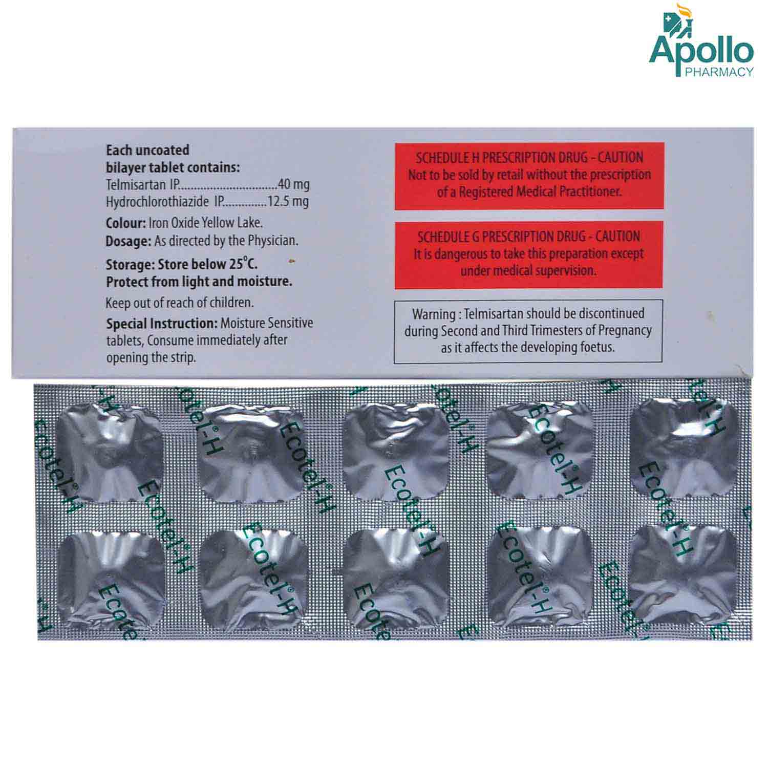 ECOTEL H TABLET Price, Uses, Side Effects, Composition - Apollo Pharmacy