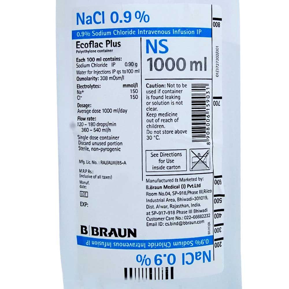 Ecoflac Plus Ns 0.9% 1000Ml Price, Uses, Side Effects, Composition ...