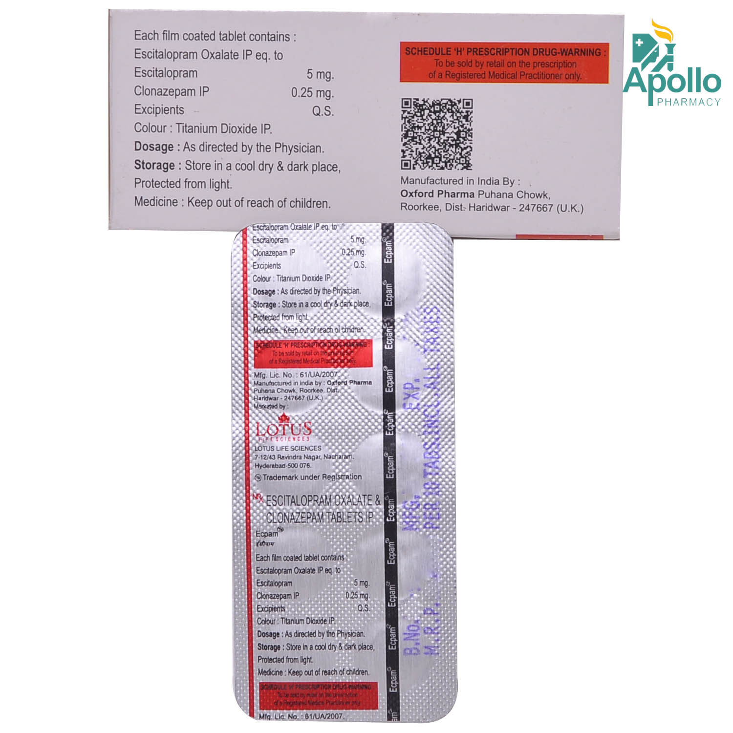 ECPAM TABLET Price, Uses, Side Effects, Composition - Apollo Pharmacy