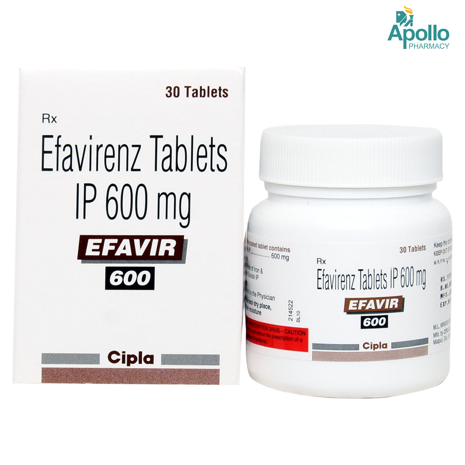 Efavir 600 Tablet 30's Price, Uses, Side Effects, Composition - Apollo ...
