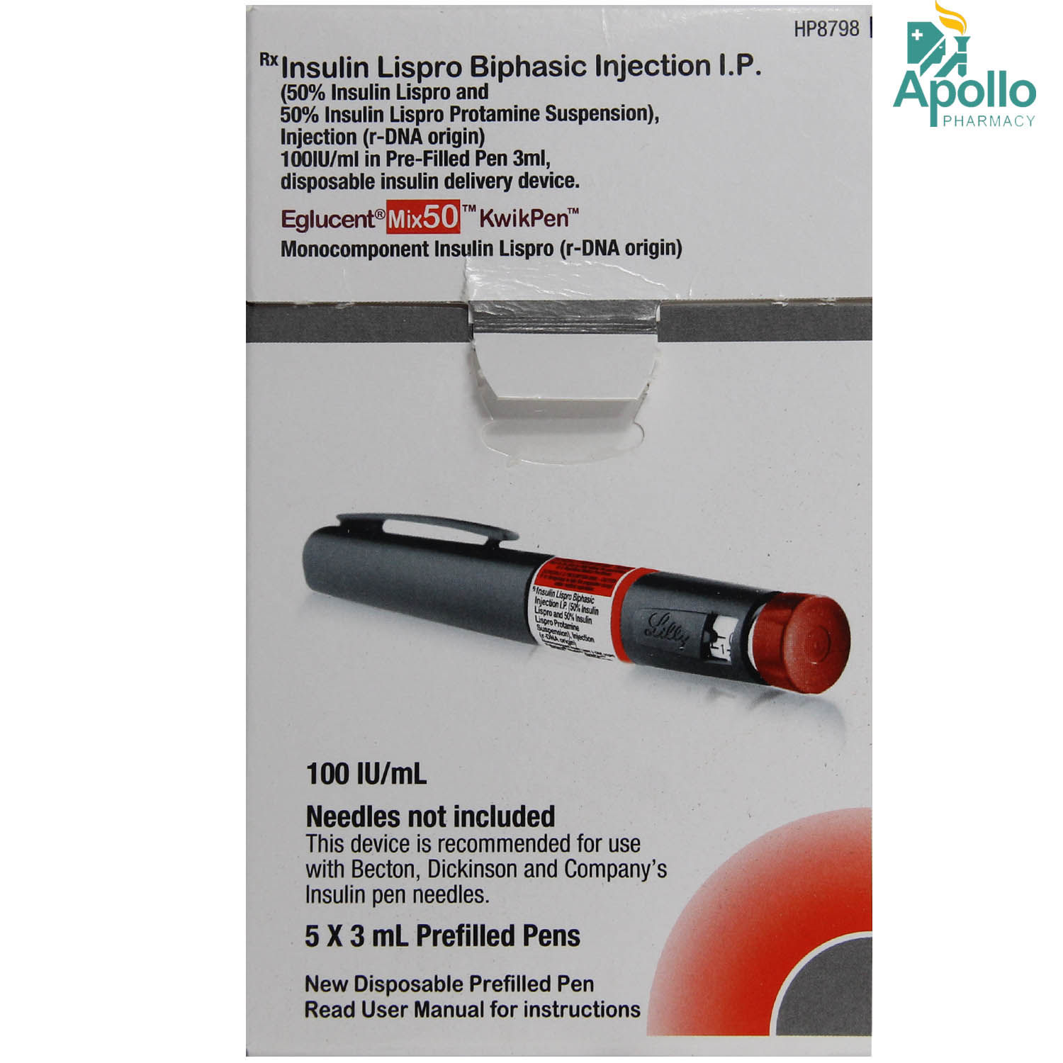 Eglucent Mix50 Kwikpen 100IU/ml Injection Price, Uses, Side Effects ...