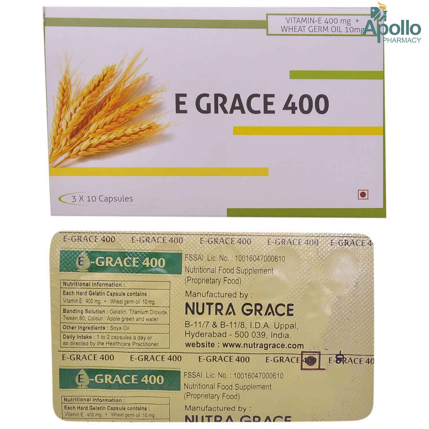 E Grace 400Mg Capsule 10'S Price, Uses, Side Effects, Composition ...