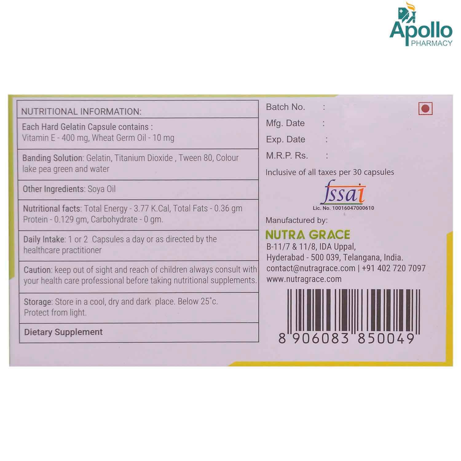 E Grace 400Mg Capsule 10'S Price, Uses, Side Effects, Composition ...