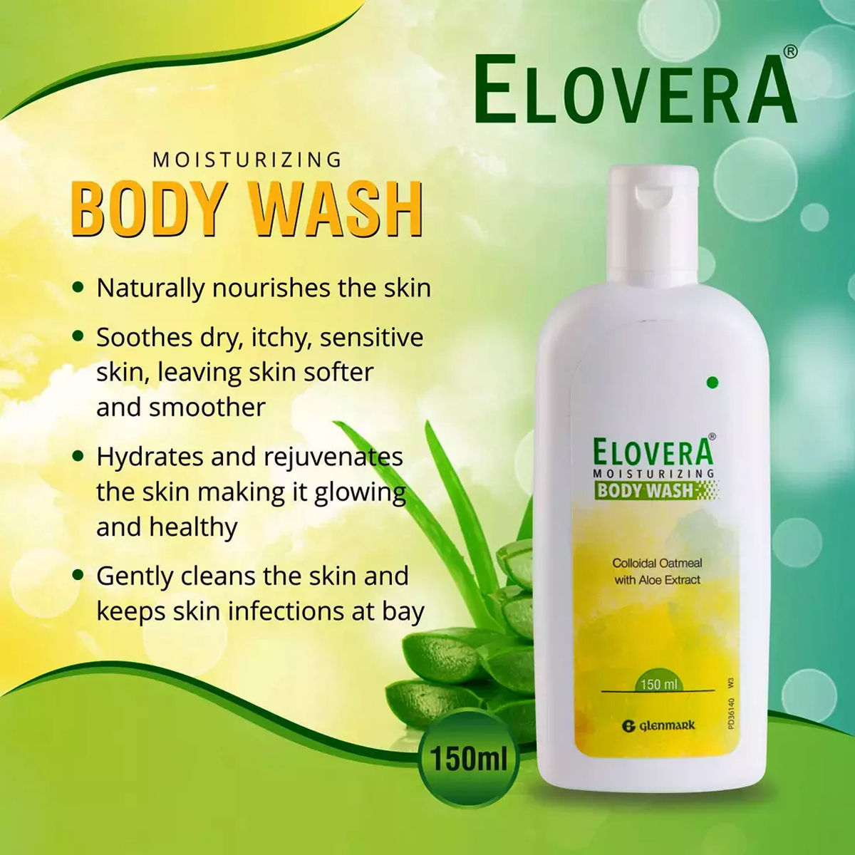 Glenmark Elovera Moisturising Body Wash, 150 ml Price, Uses, Side ...