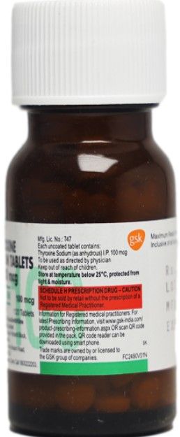 Eltroxin 100 mcg Tablet 120's Price, Uses, Side Effects, Composition ...