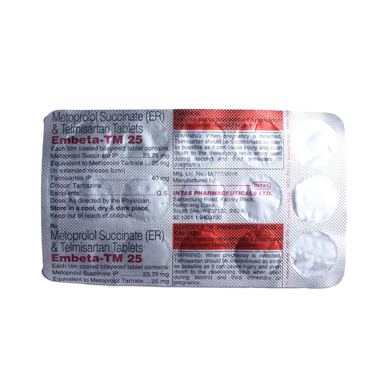 EMBETA TM 25MG TABLET 15'S Price, Uses, Side Effects, Composition ...