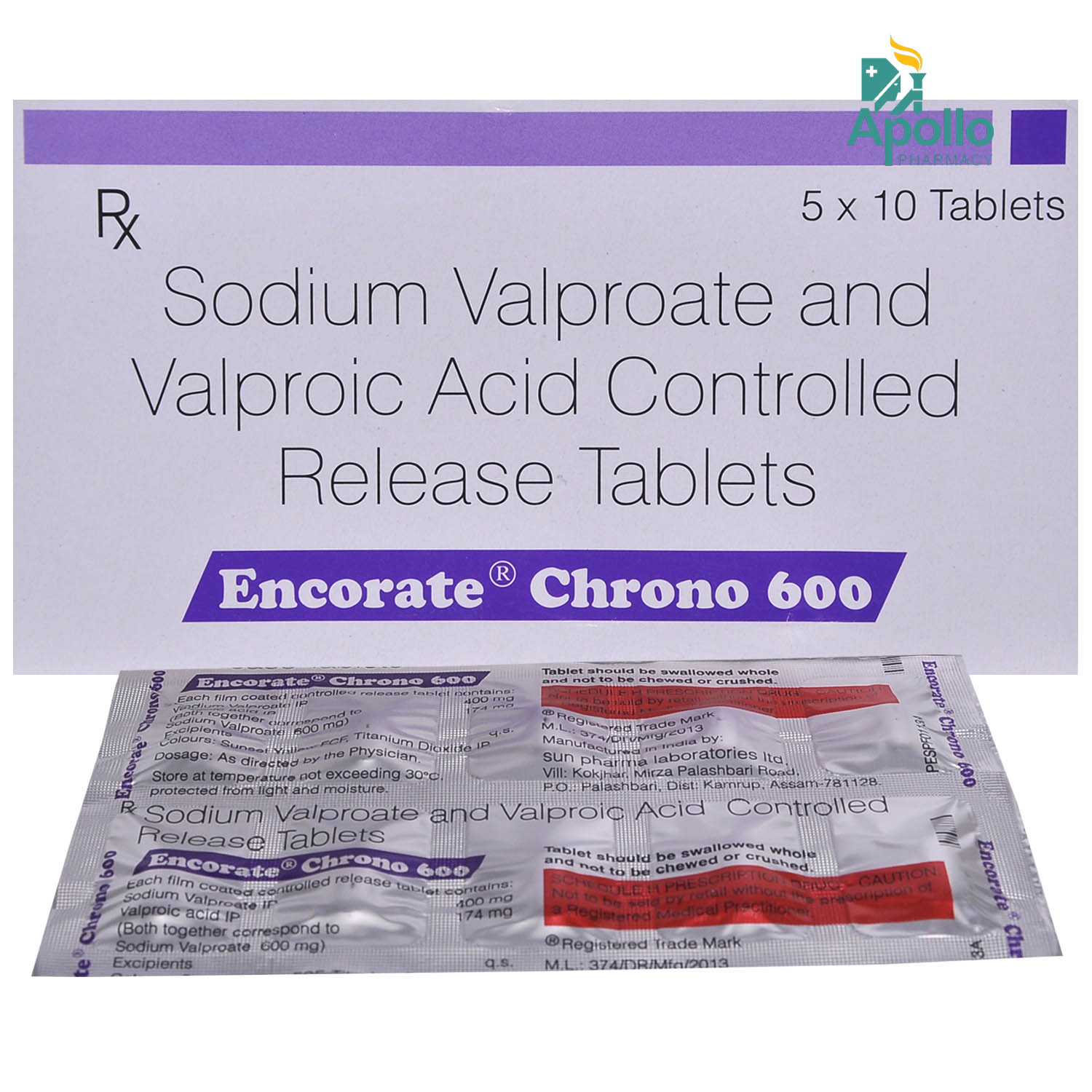 Encorate Chrono 600 Tablet 10's Price, Uses, Side Effects, Composition ...