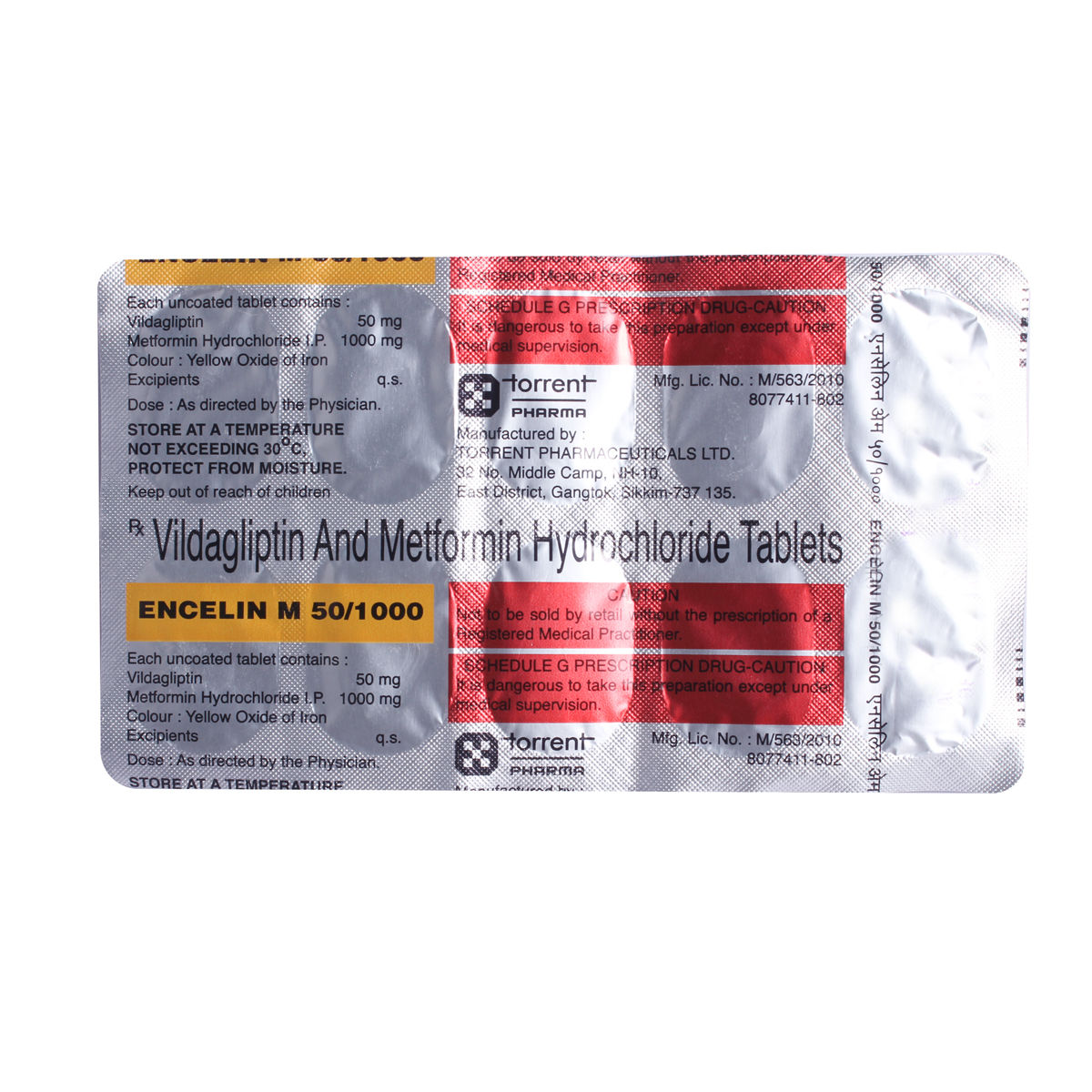 Encelin M 50/1000mg Tablet 10's Price, Uses, Side Effects, Composition ...