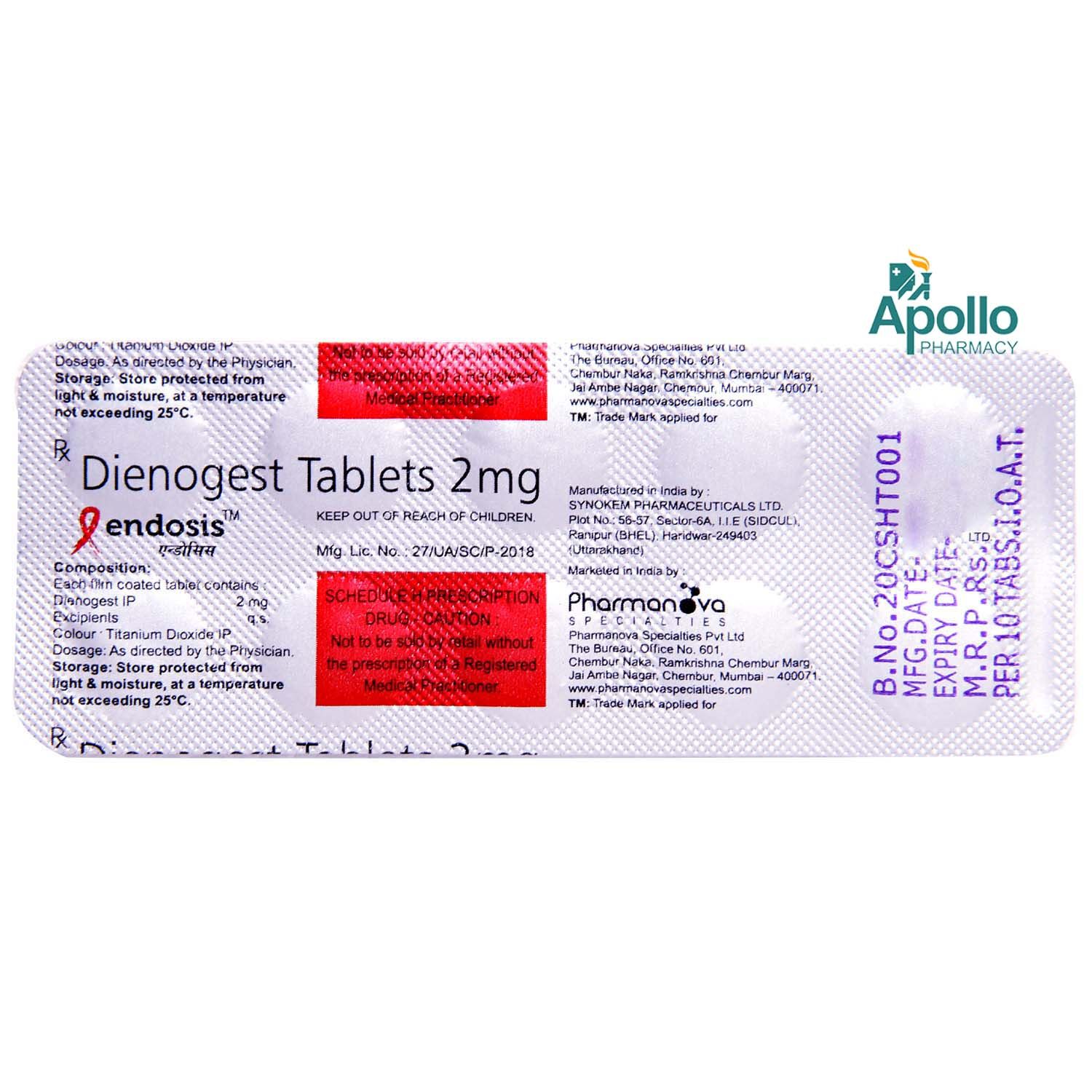 Endosis Tablet 10's Price, Uses, Side Effects, Composition - Apollo ...