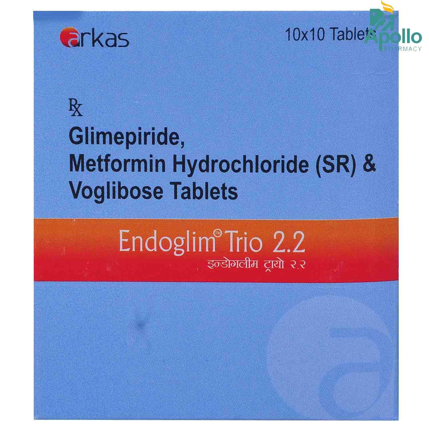 ENDOGLIM TRIO 2.2MG TABLET 10'S Price, Uses, Side Effects, Composition ...