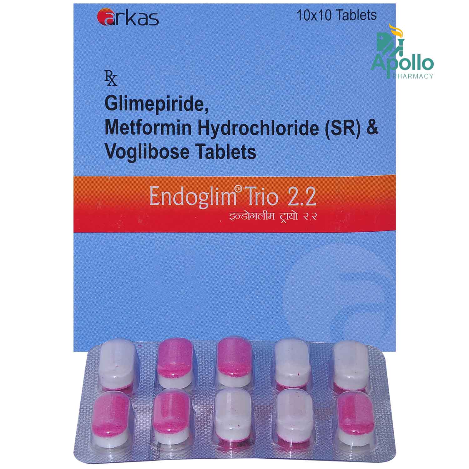 ENDOGLIM TRIO 2.2MG TABLET 10'S Price, Uses, Side Effects, Composition ...