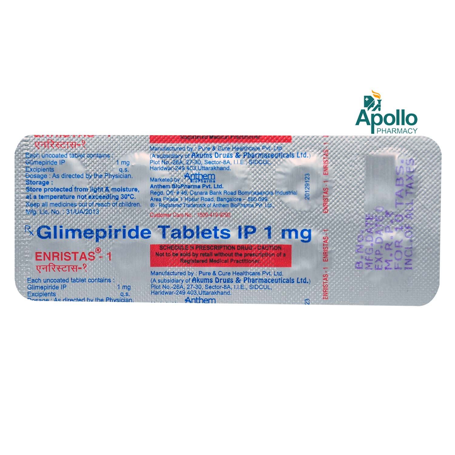 ENRISTAS 1MG TABLET Price, Uses, Side Effects, Composition - Apollo ...