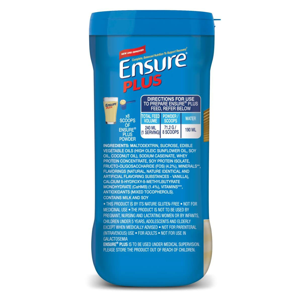 Ensure Plus Vanilla Flavour Powder, 400 gm Price, Uses, Side Effects, Composition - Apollo Pharmacy
