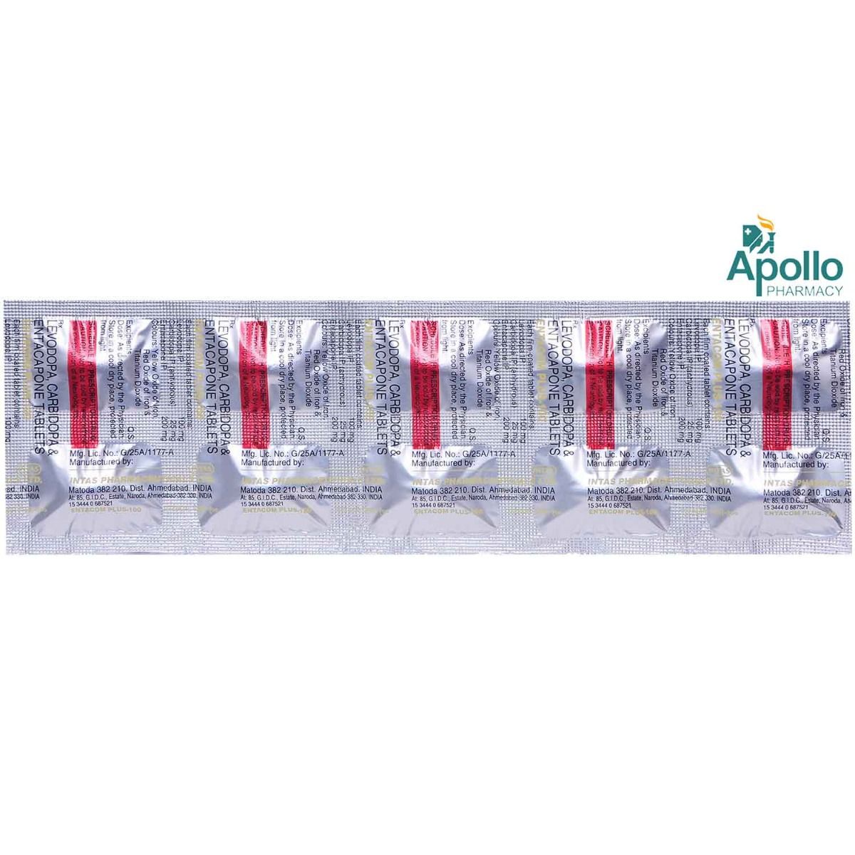 Entacom Plus 100 Tablet 10's Price, Uses, Side Effects, Composition ...