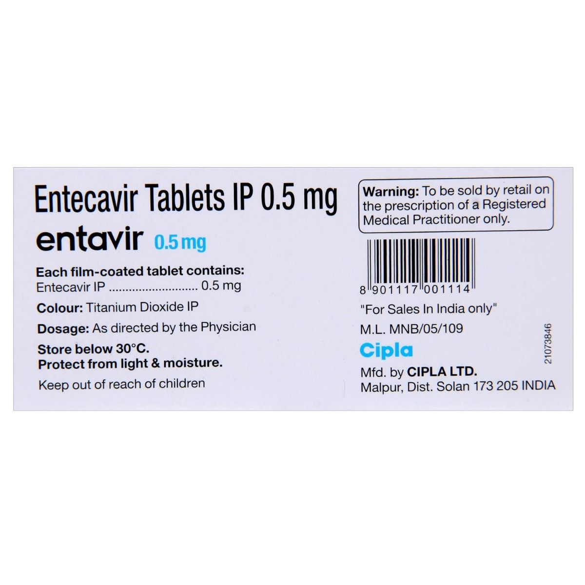 Entavir 0.5 mg Tablet 10's Price, Uses, Side Effects, Composition ...