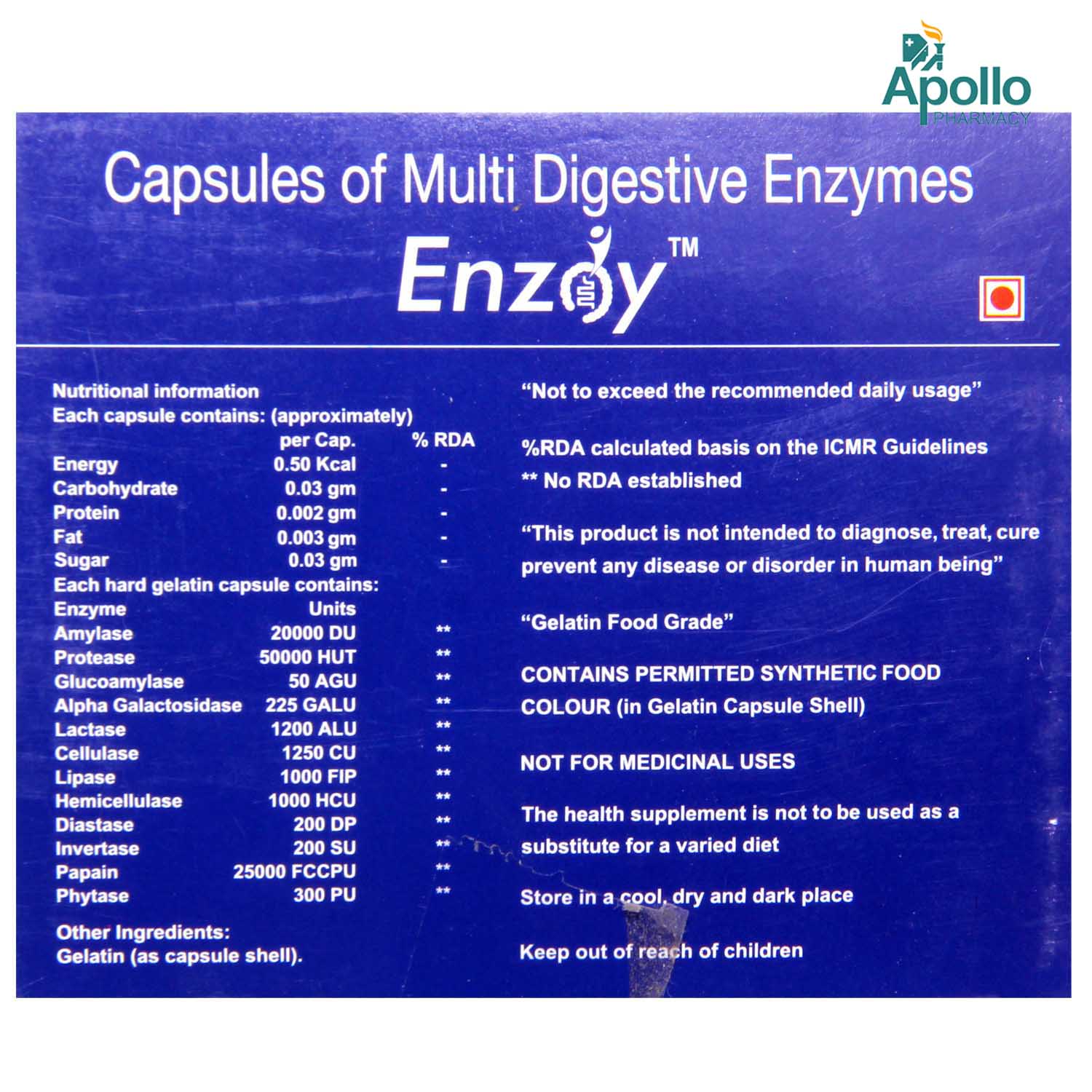 ENZOY CAPSULE 10'S Price, Uses, Side Effects, Composition - Apollo Pharmacy