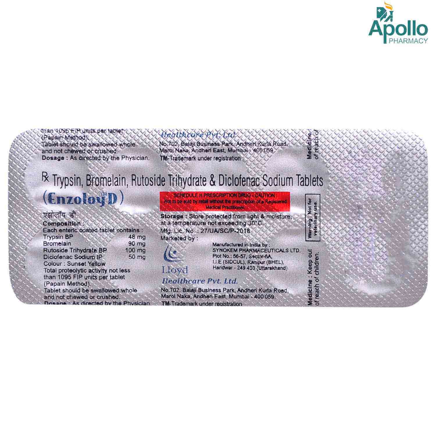 ENZOLOY D TABLET 10'S Price, Uses, Side Effects, Composition - Apollo ...