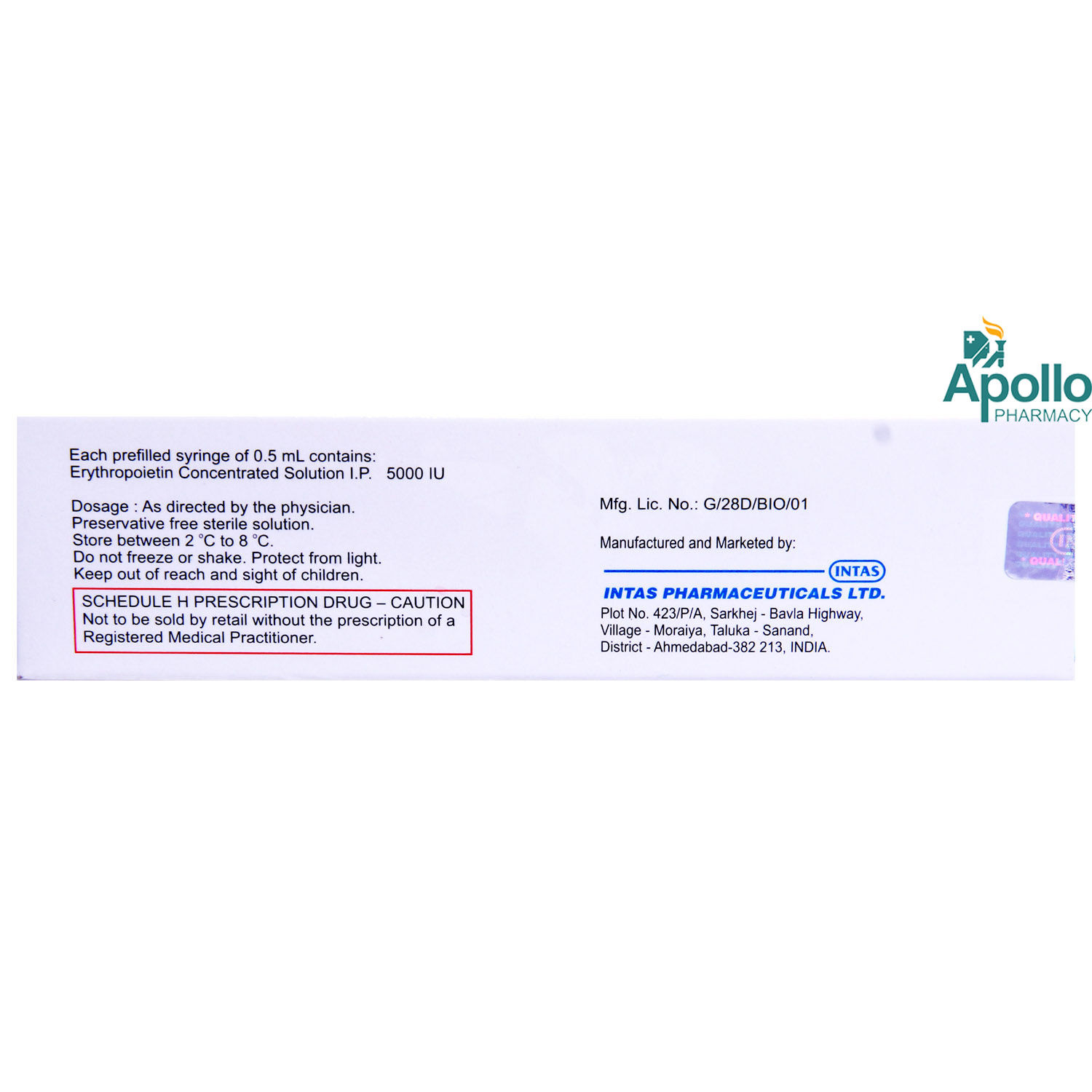 Epofit Injection 1's Price, Uses, Side Effects, Composition - Apollo ...