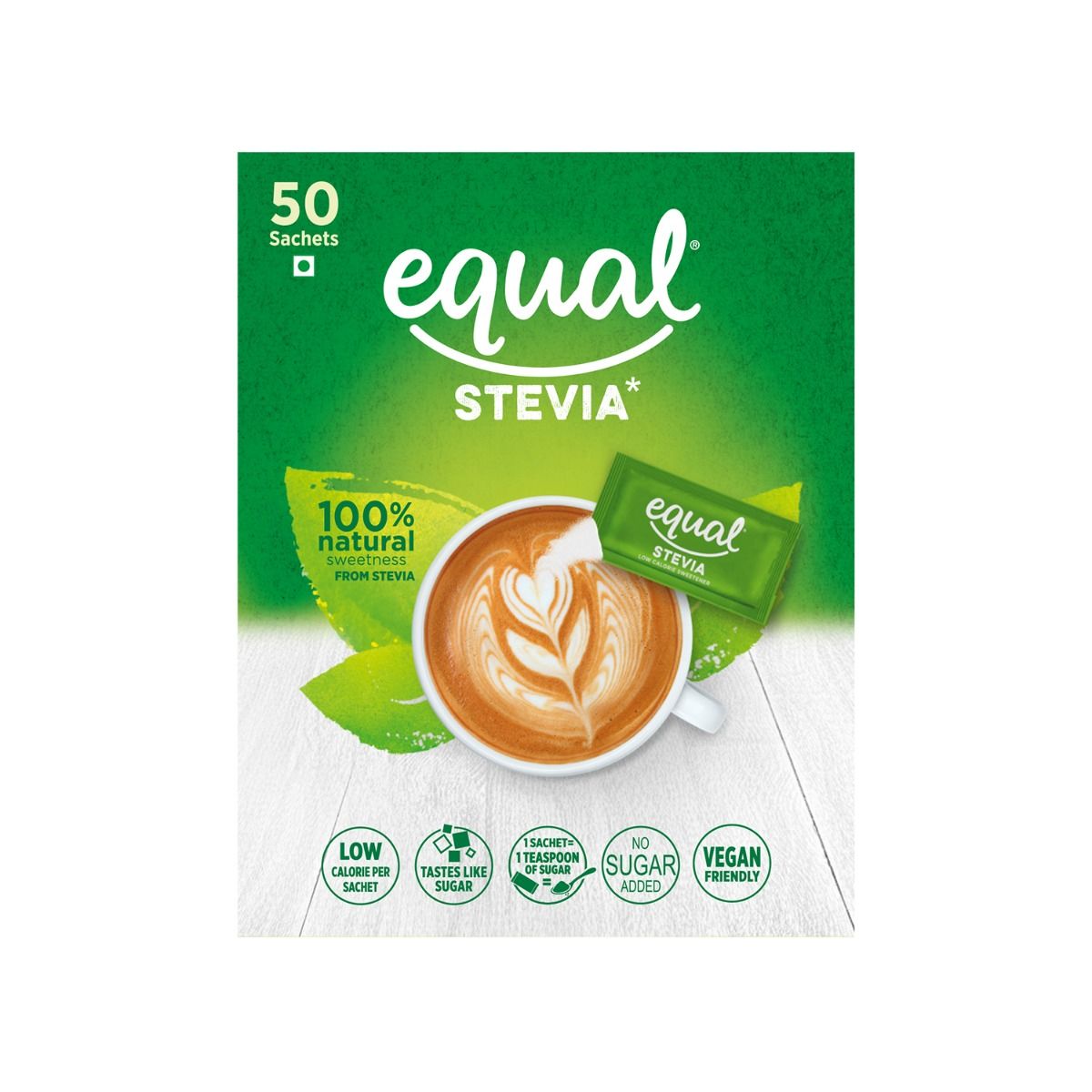 Equal Stevia Natural Sweetener, 50 Sachets Price, Uses, Side Effects ...